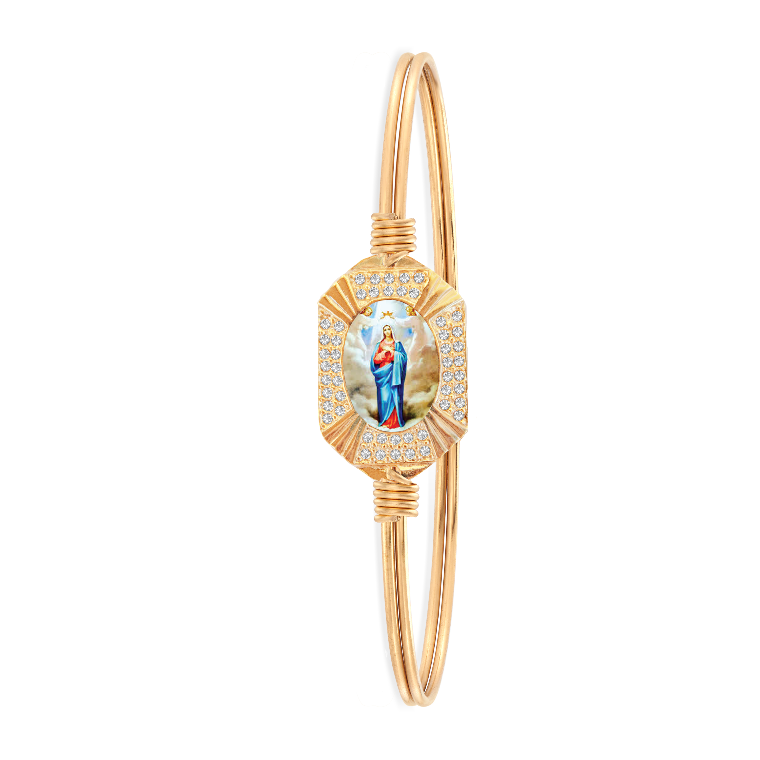 Virgin Mary Crystal with Angels Bracelet – Mary Ann Jewelry